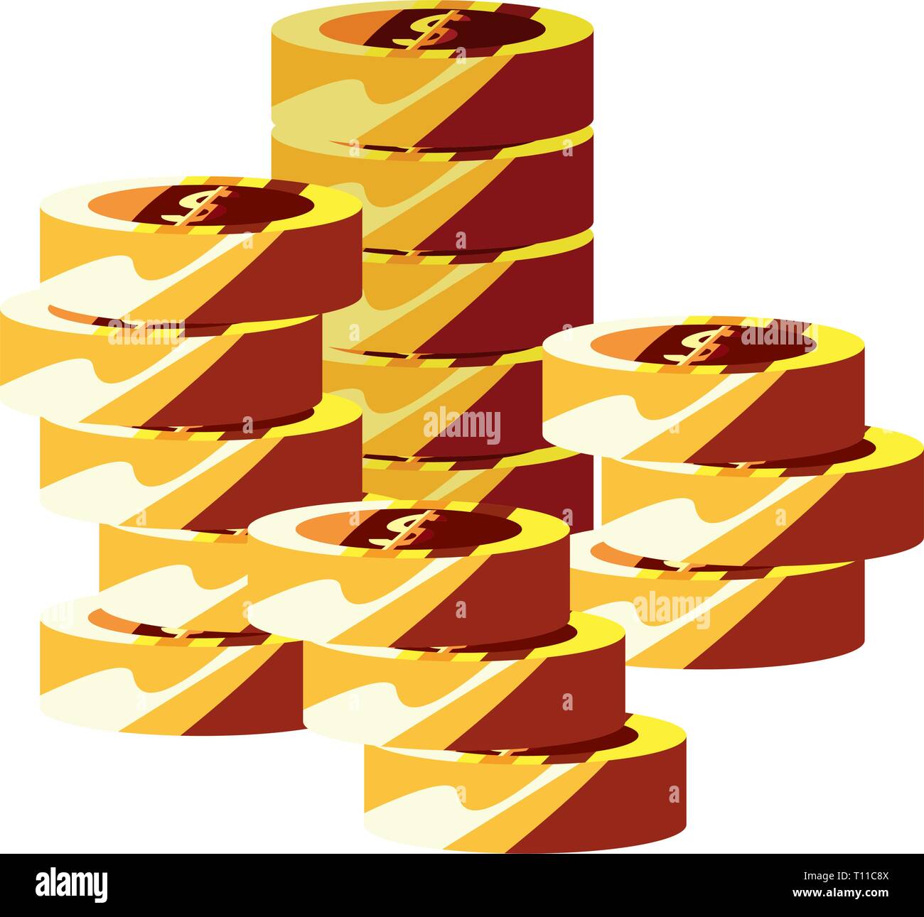 coins stacked money currency growth vector illustration Stock Vector ...