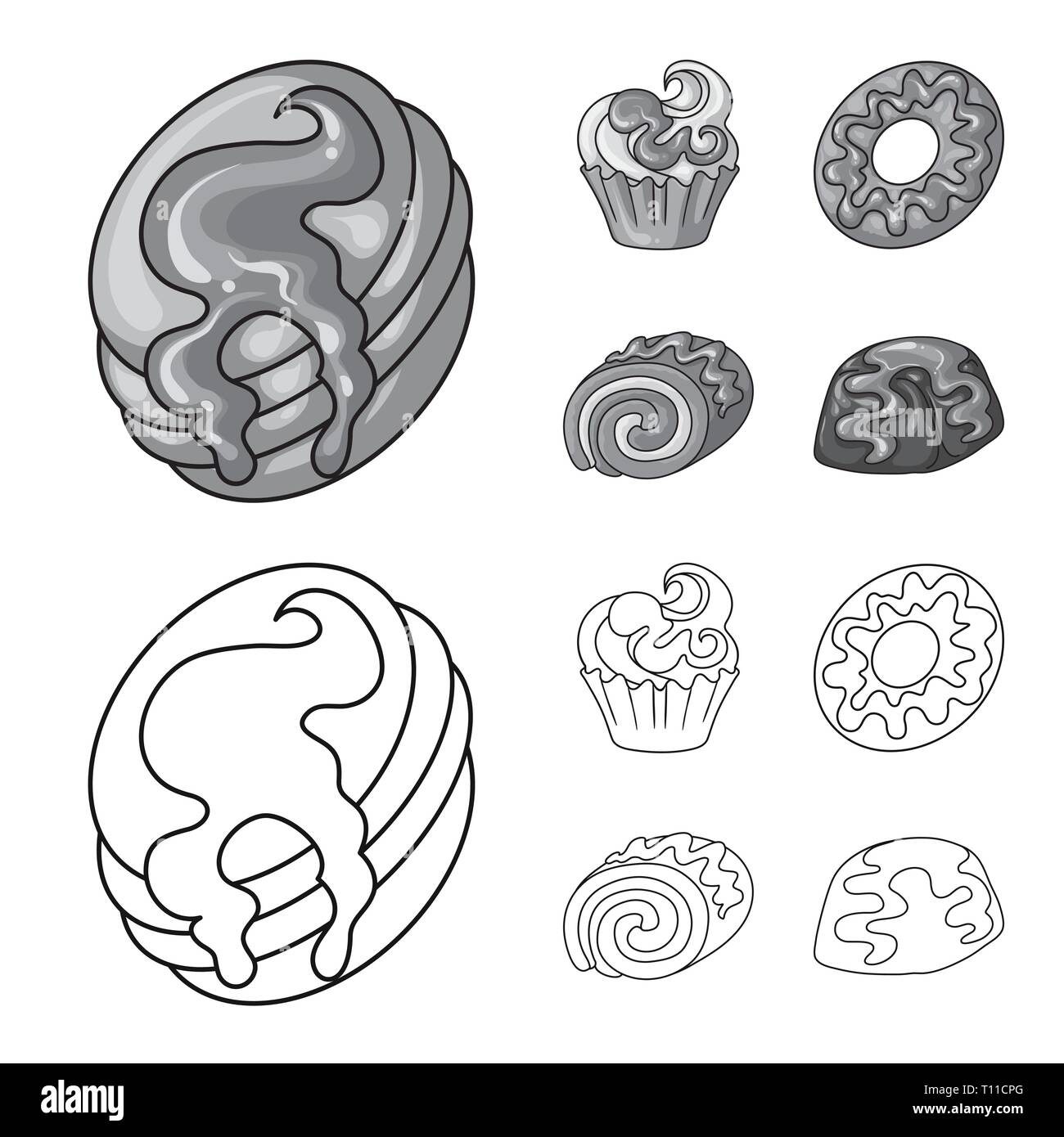 Vector design of confectionery and culinary logo. Set of confectionery ...