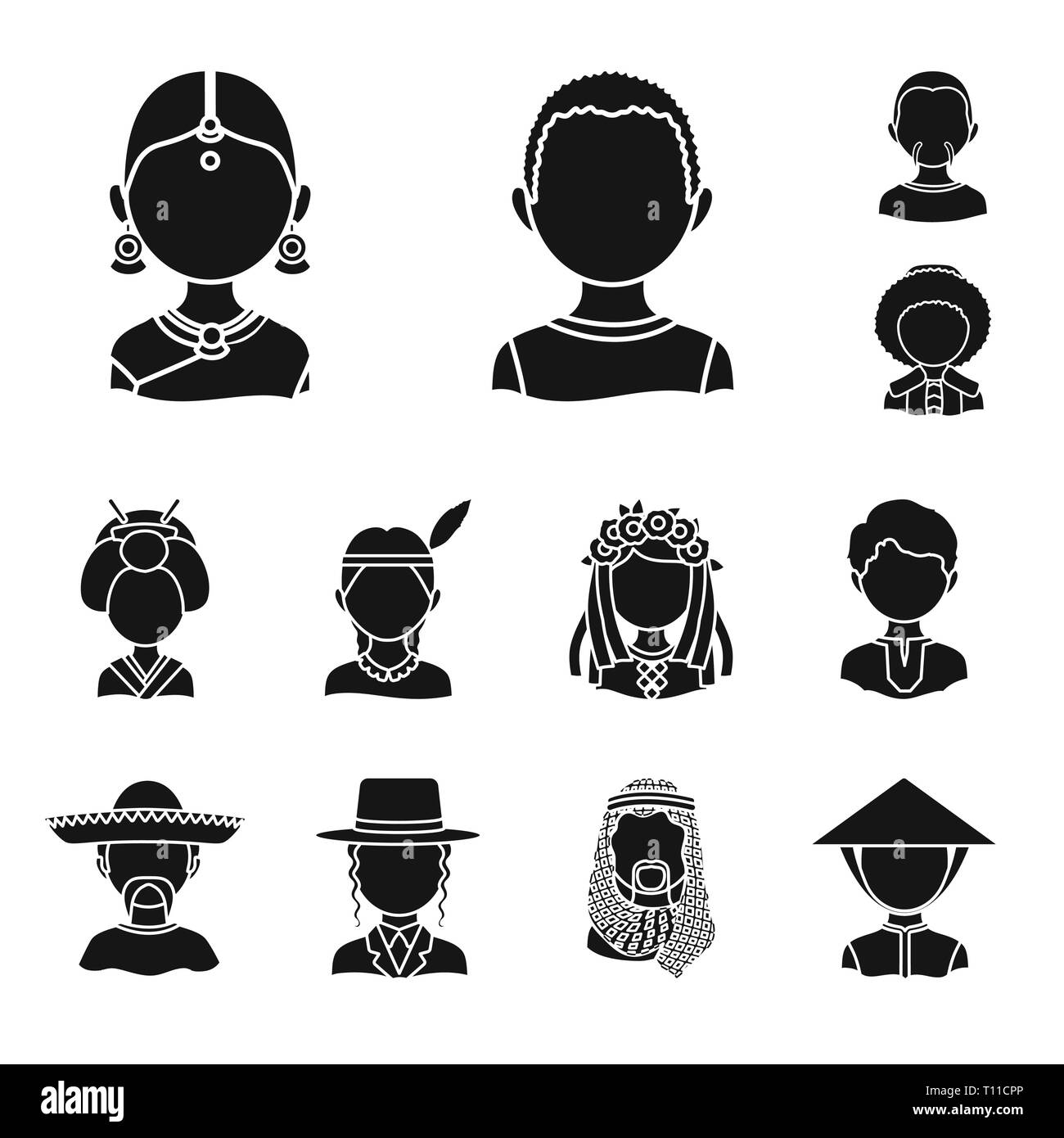 Vector illustration of person and culture symbol. Set of person and ...