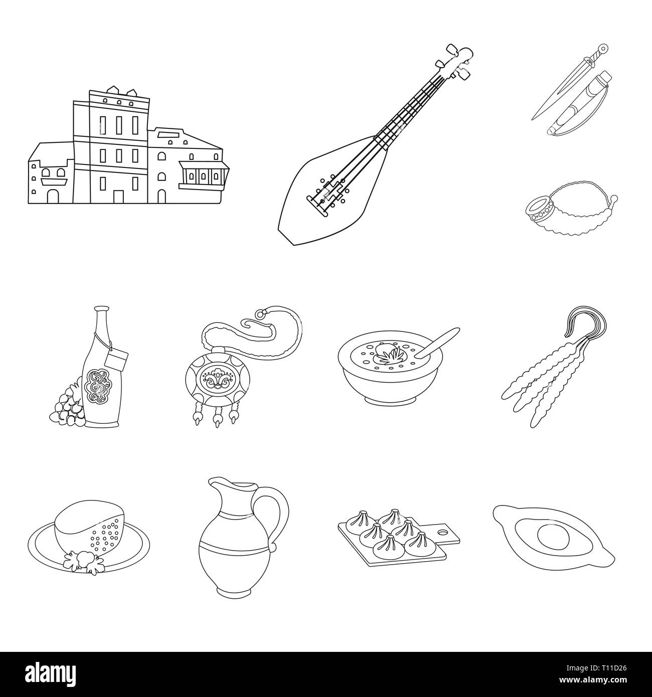 Vector illustration of traditions and national icon. Set of traditions ...