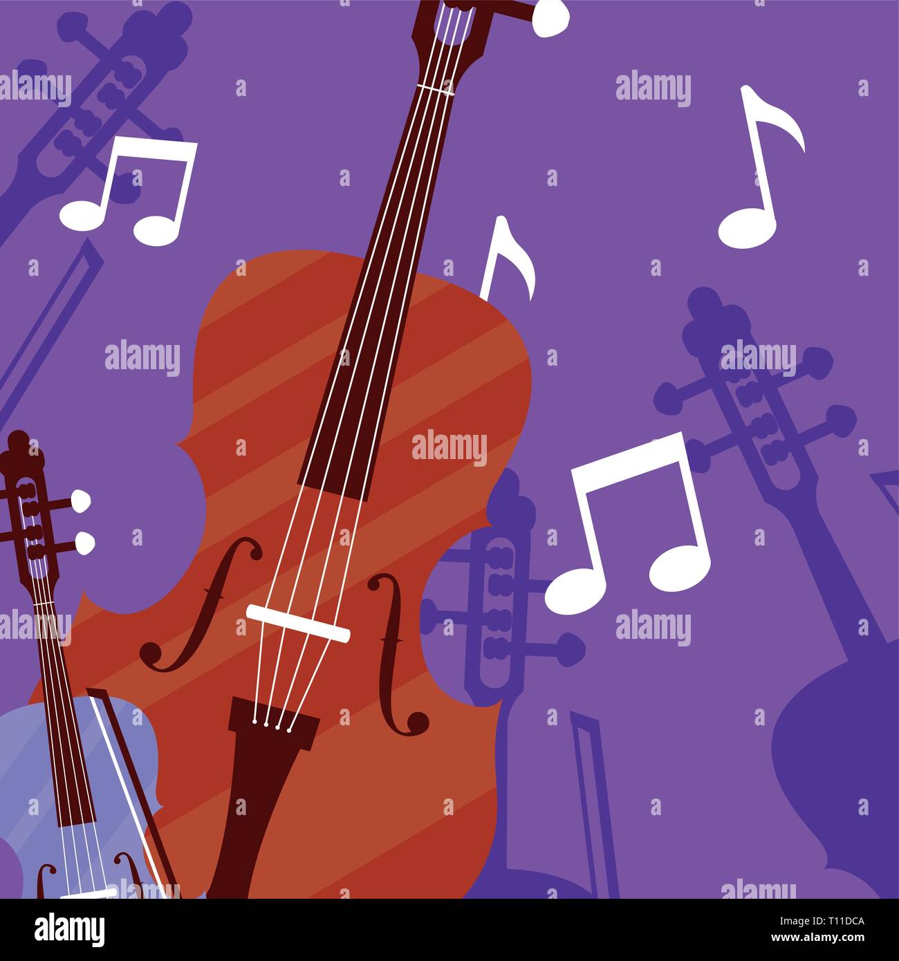 fiddle instrument musical icon vector illustration design Stock Vector ...