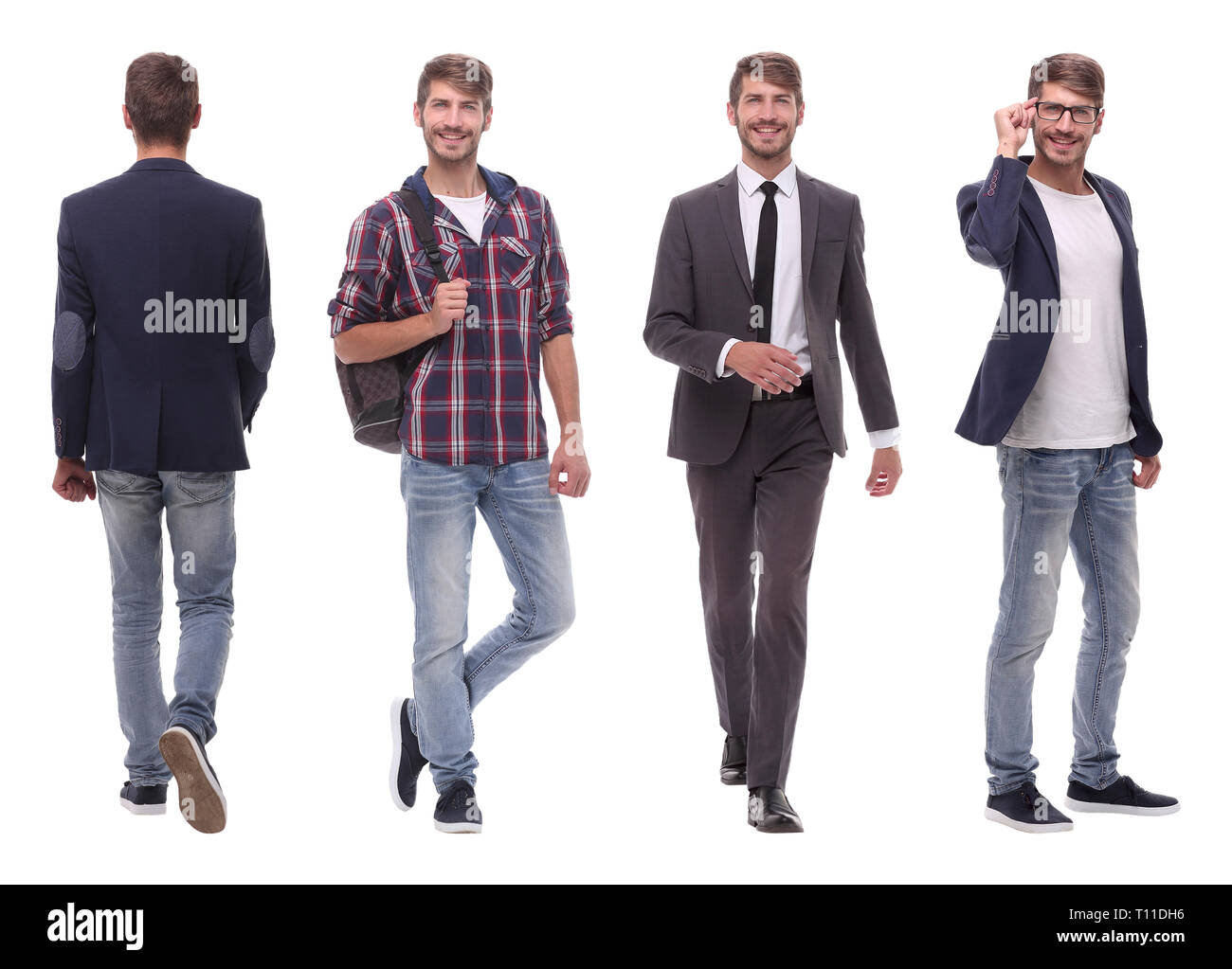 photo collage of a successful young man Stock Photo - Alamy