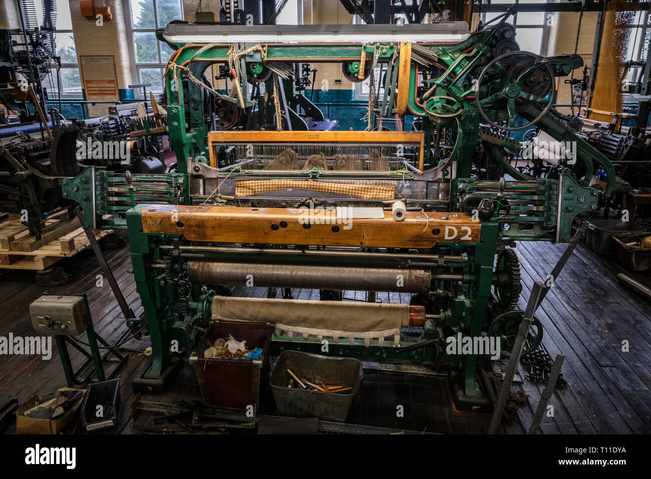 Weaving Looms in The Textile department at Bradford Industrial Museum ...