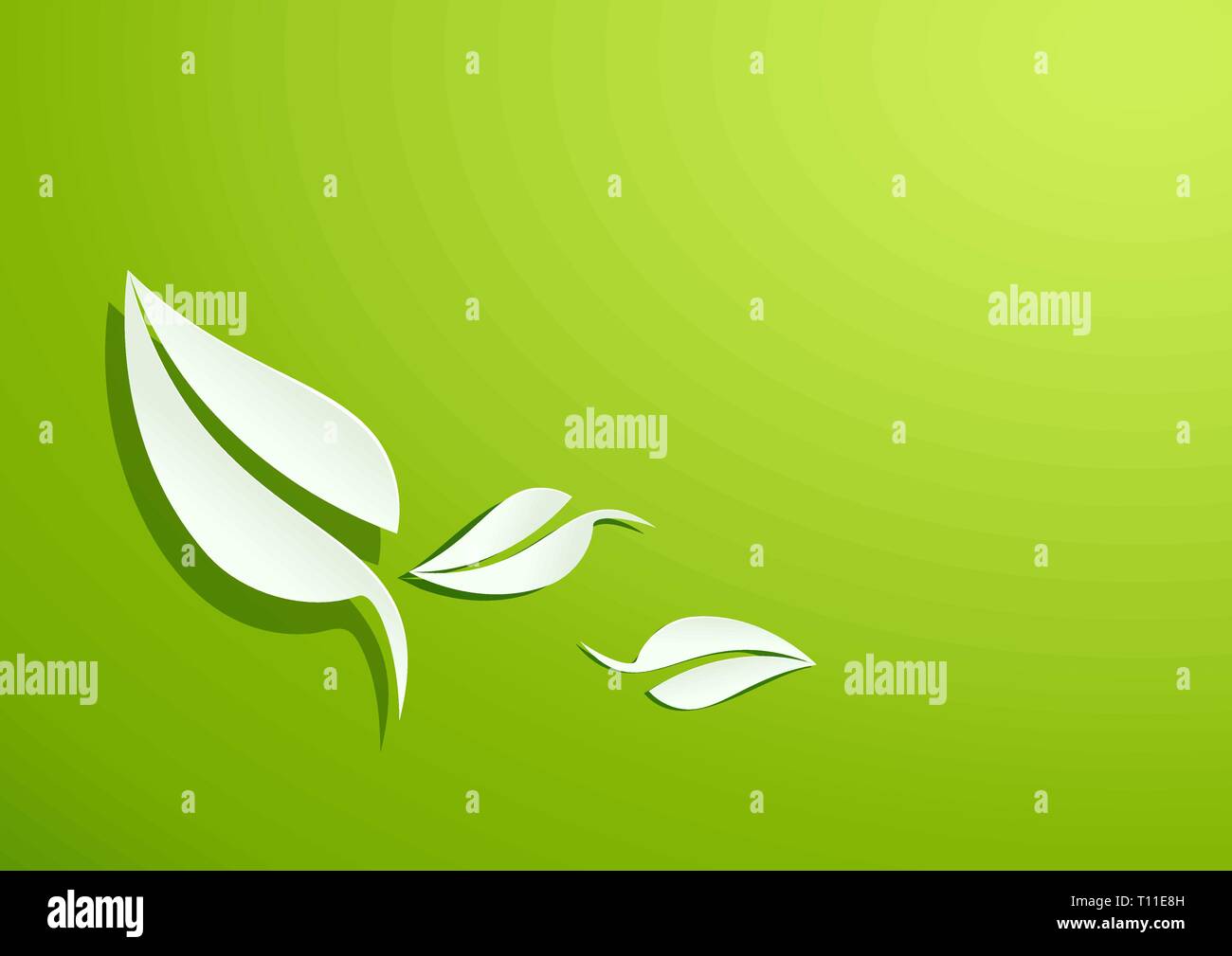 Vector fresh green leaves background. Spring concept Stock Vector Image ...
