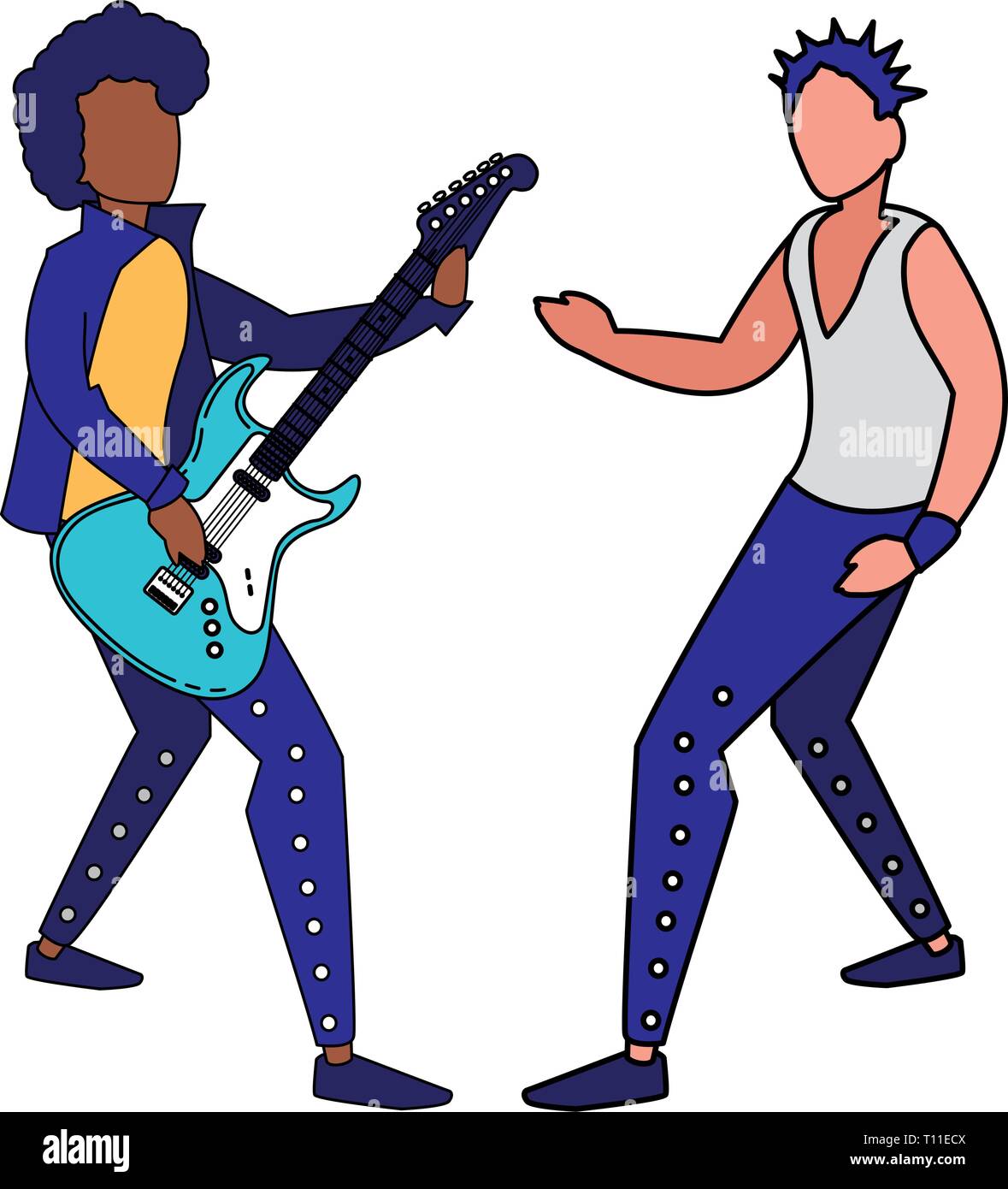 couple of musicians characters vector illustration design Stock Vector ...