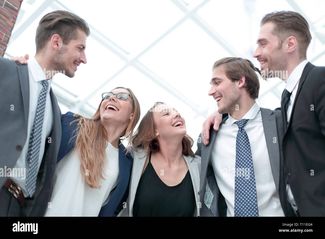 Happy group of office colleagues Stock Photo - Alamy