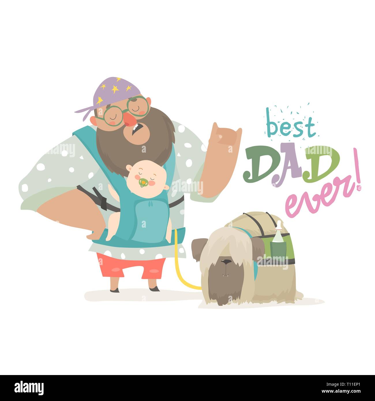 Walking with child carrier Stock Vector Images - Alamy