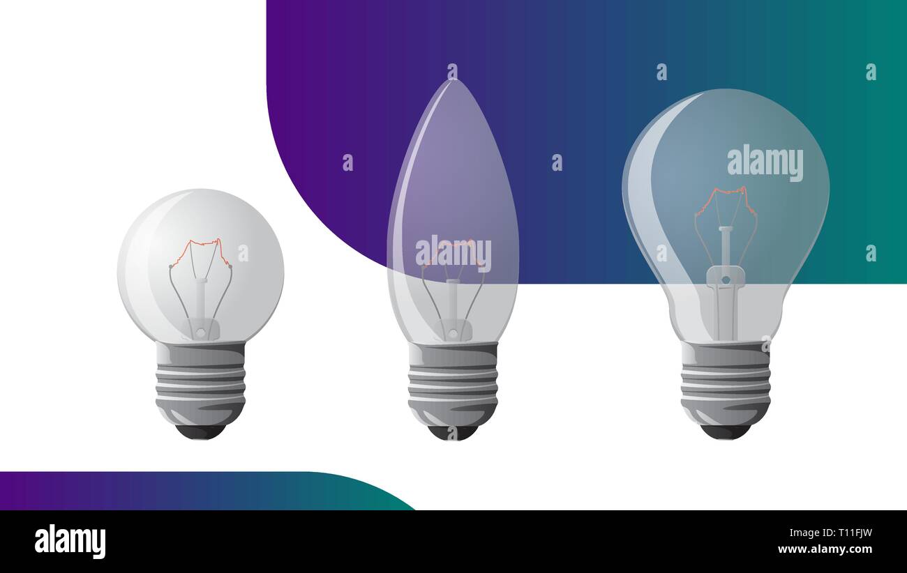 Vector incandescent light bulb set. Vector illustration for your design ...