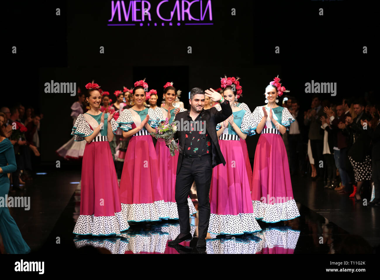 Designer Javier Garcia and models on the catwalk Stock Photo - Alamy