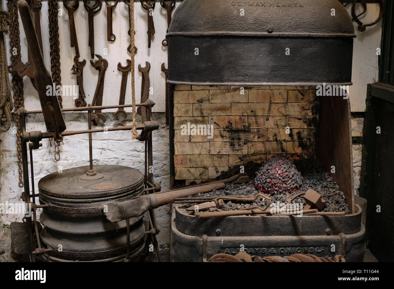 The Blacksmiths workshop at Bradford Industrial Museum, West Yorkshire ...