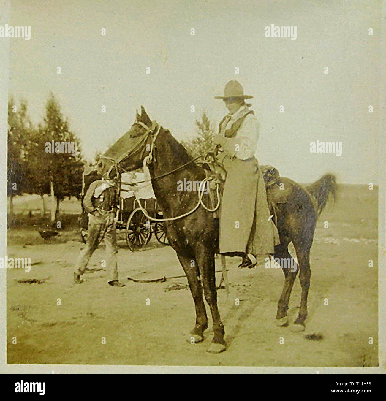 Photos of early America- Westerners enjoying horseback riding Stock ...
