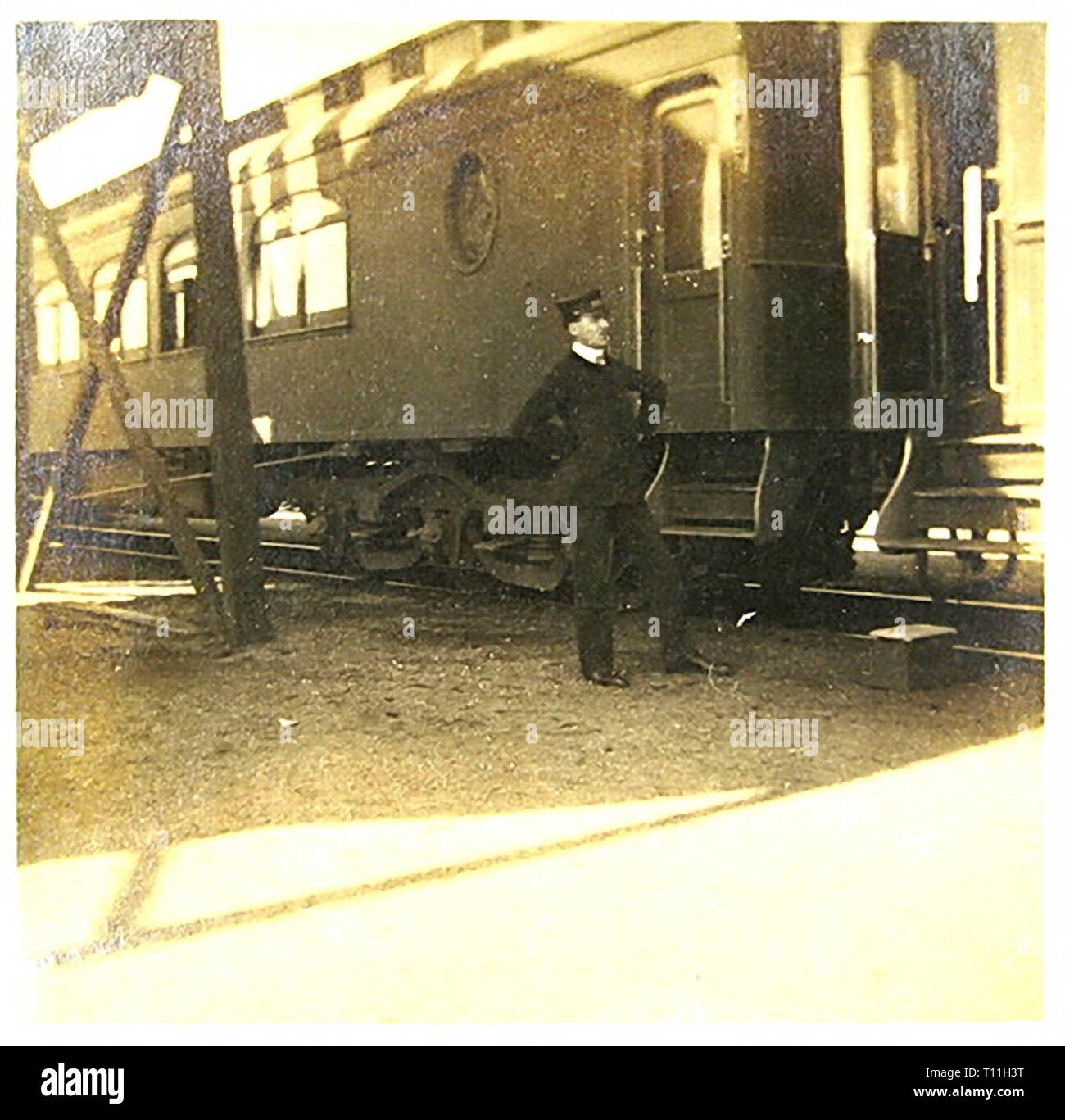 Photos of early America-Train conductor posing Stock Photo - Alamy