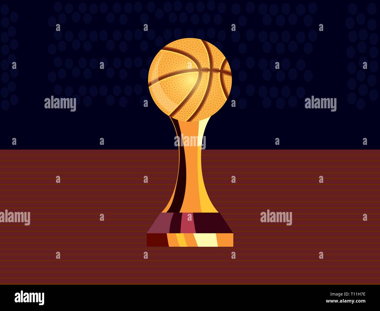 trophy ball basketball sport award vector illustration Stock Vector ...