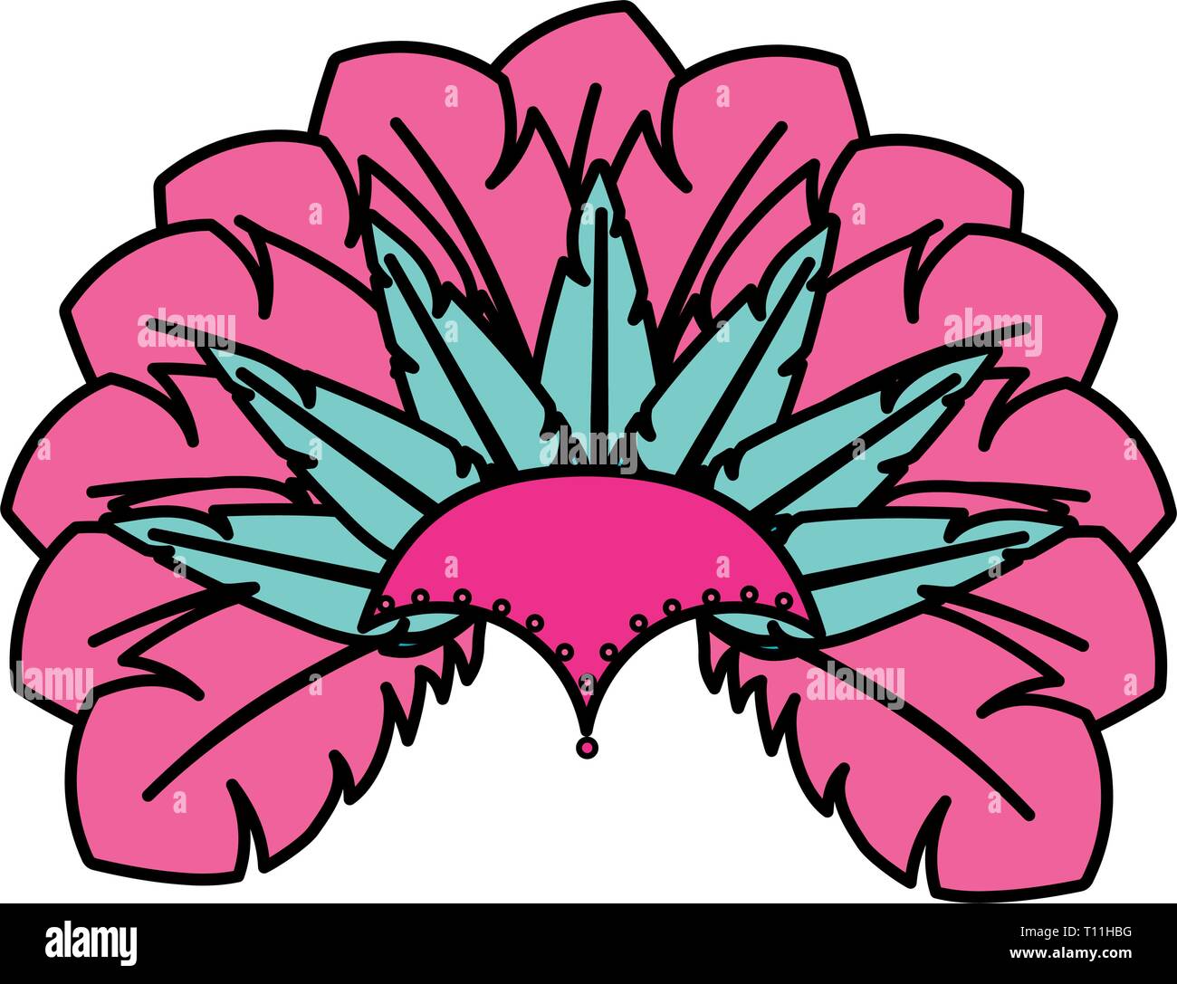 carnival feathers hat decoration vector illustration design Stock ...