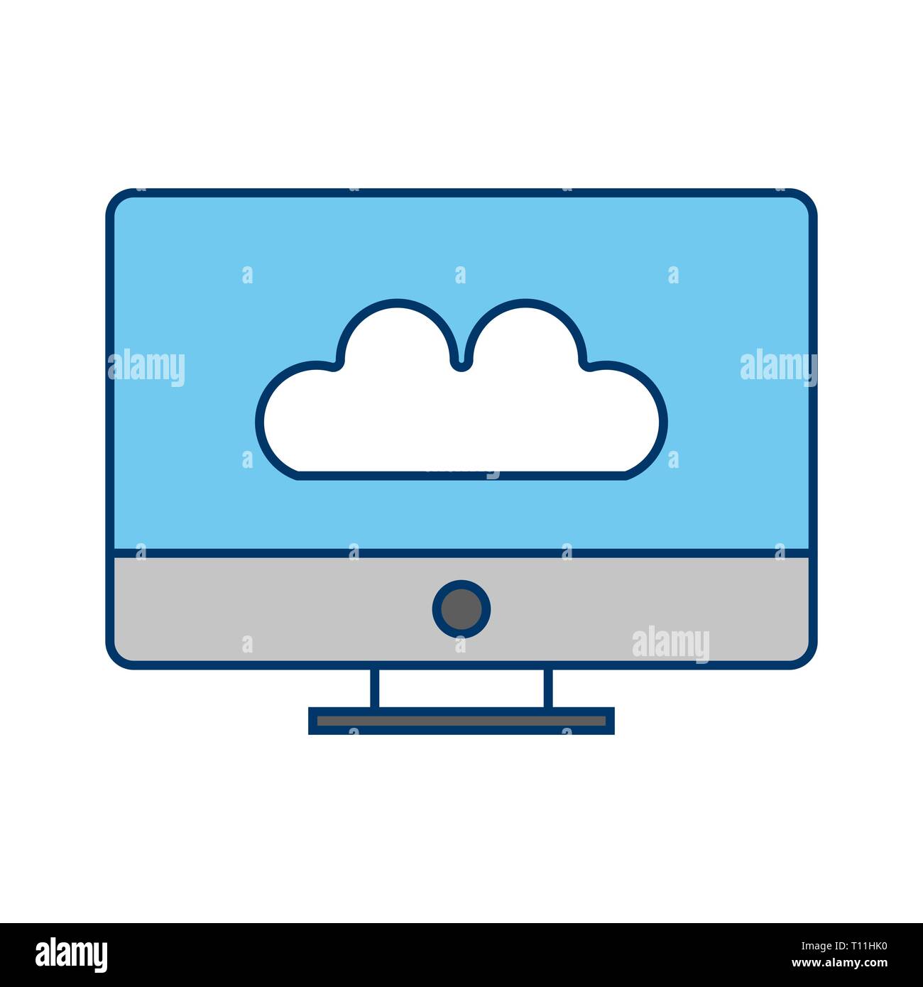Vector Connected to Cloud Icon Stock Photo - Alamy
