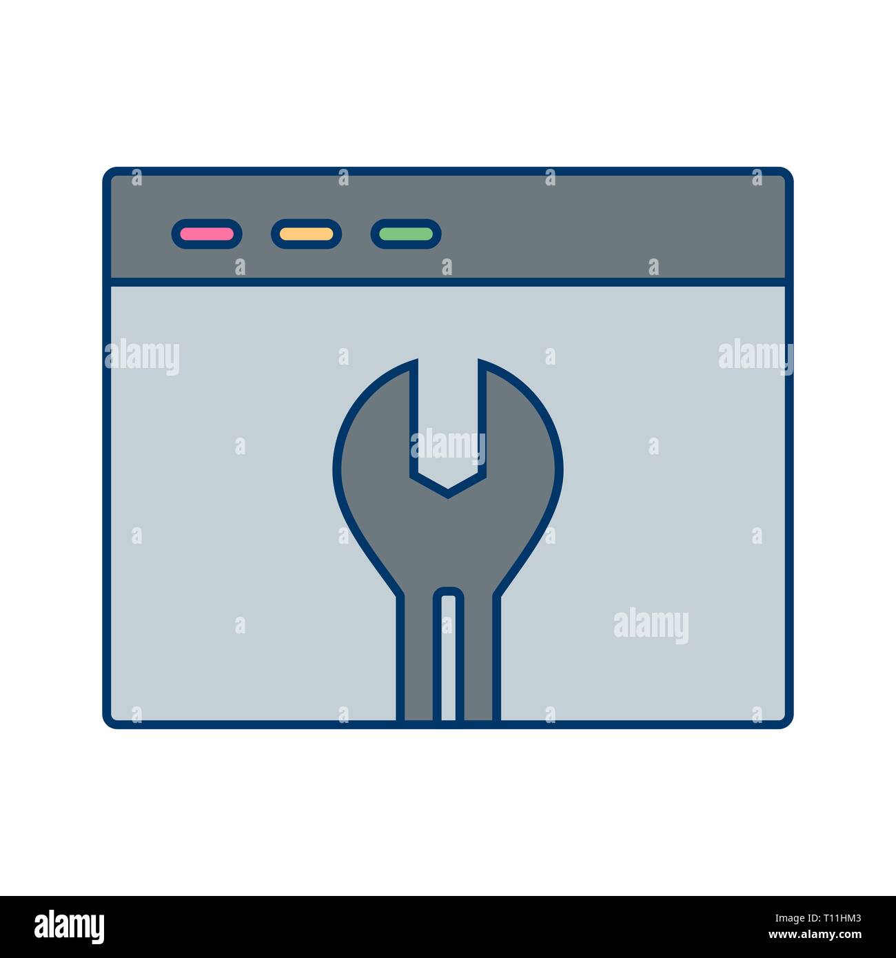 Vector Browser Settings Icon Stock Photo - Alamy