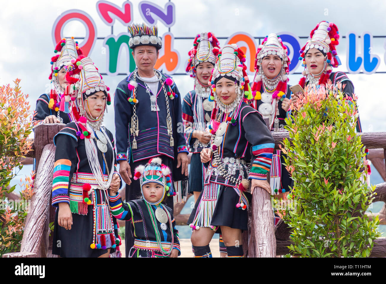 Akha woman with traditional clothes on Akha Swing Festival Stock Photo ...