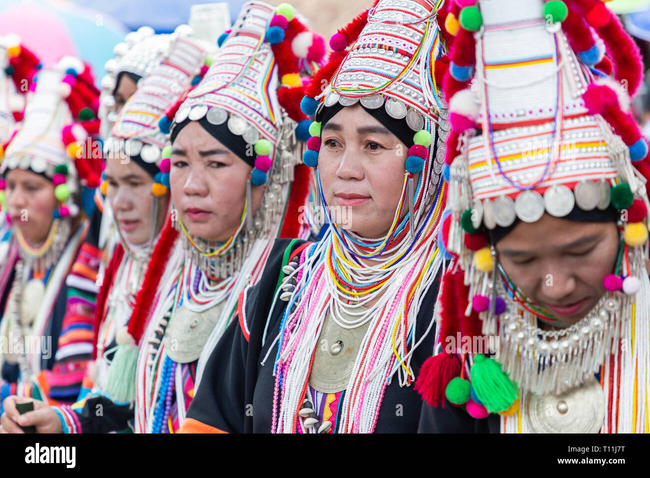 Akha woman with traditional clothes on Akha Swing Festival Stock Photo ...