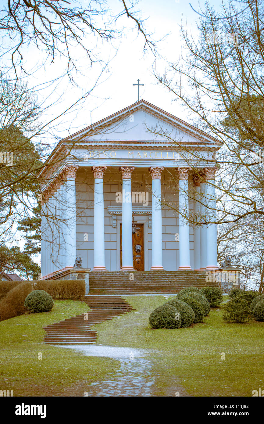 Rogalin - Raczynski Mausoleum and the st Marcelin church. Poland Stock ...
