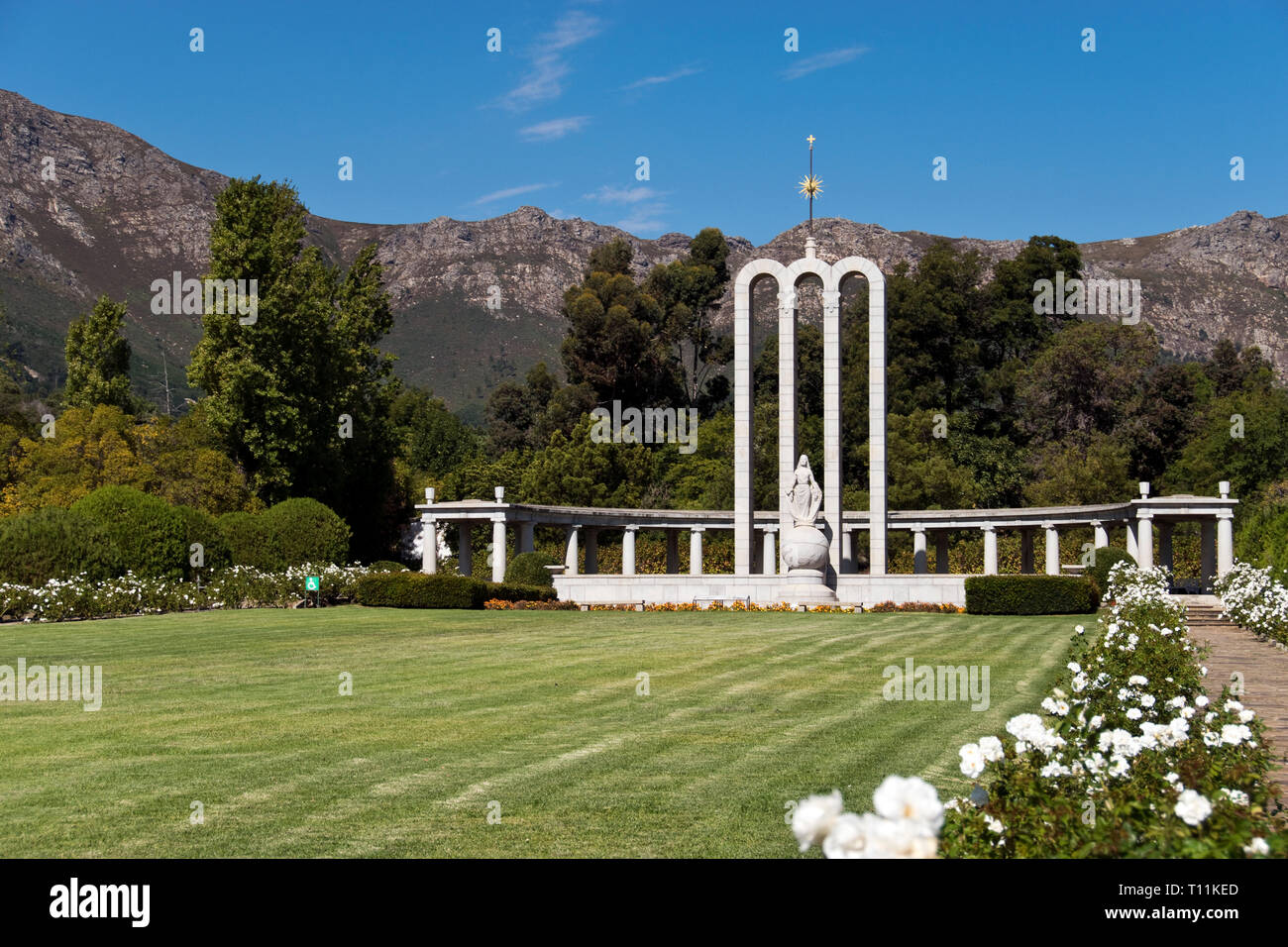 The Huguenot Monument (c. 1945) in Franschhoek, South Africa, is ...