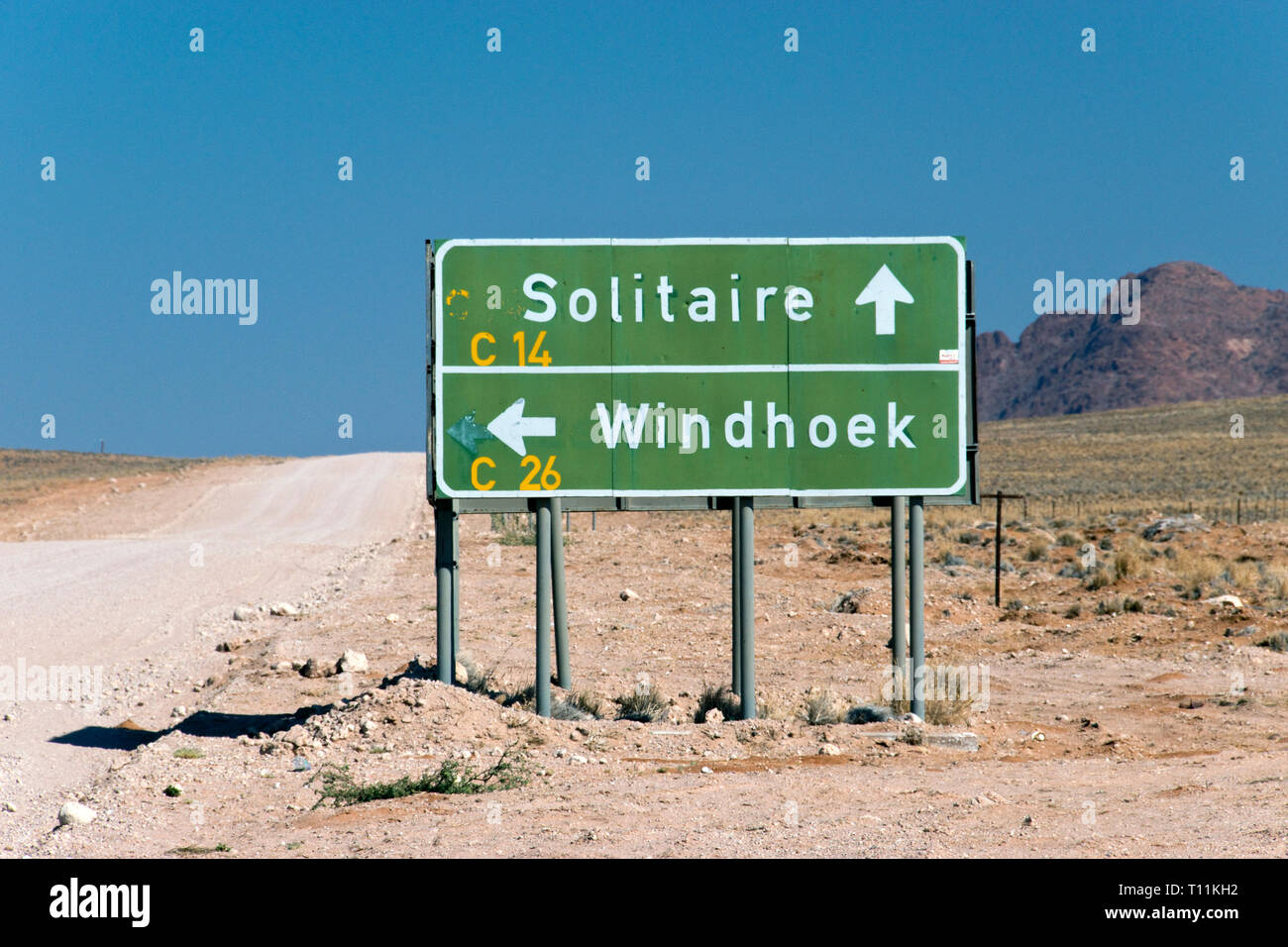 Namibia national park road sign hi-res stock photography and images - Alamy