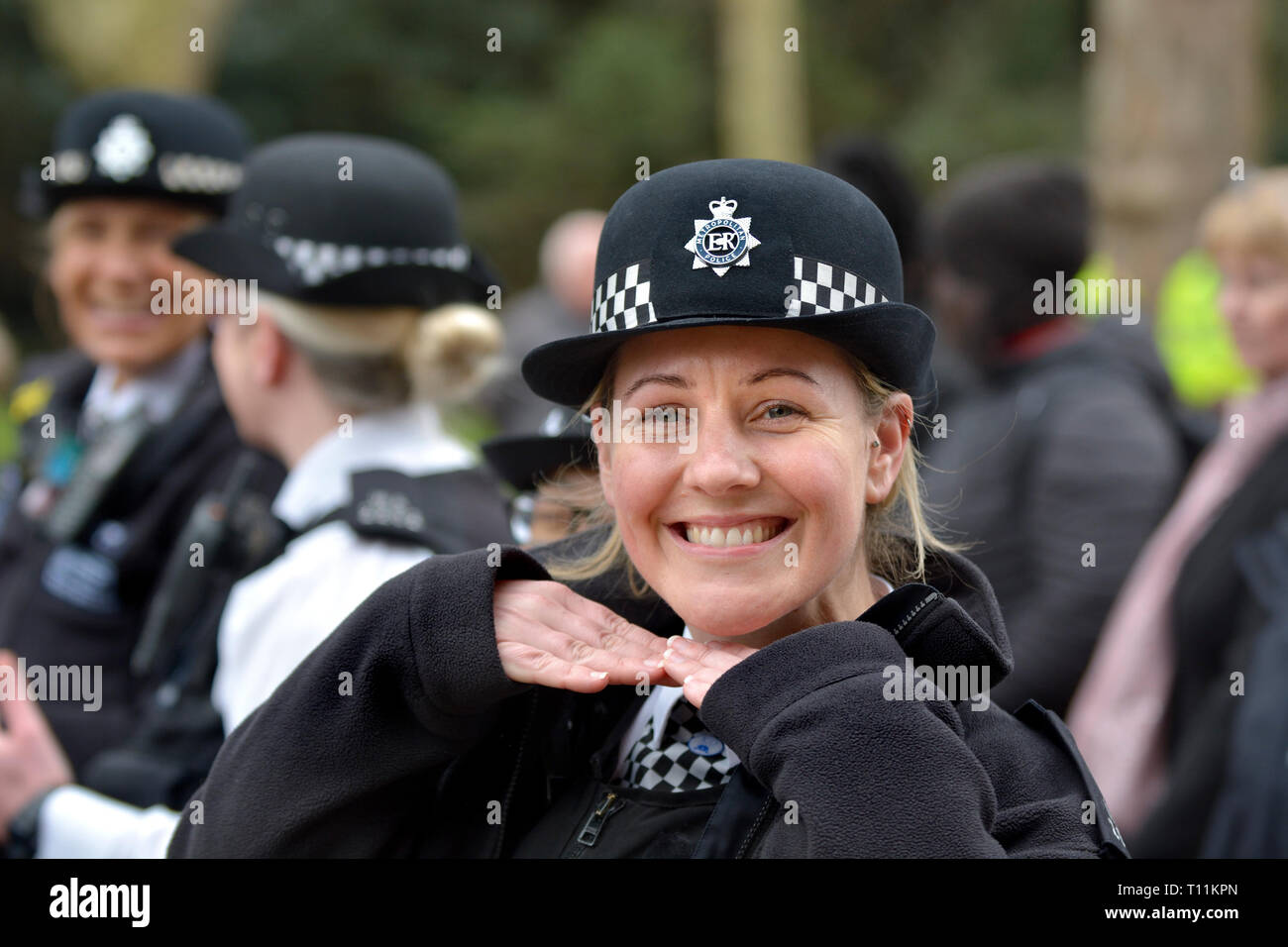 London England Uk Female Police Officer Taking Part In The