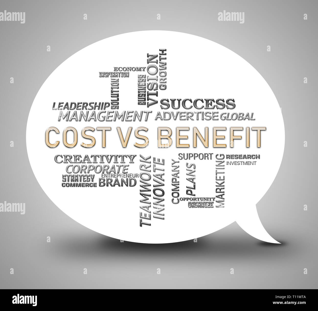 Benefit Versus Cost Words Means Value Gained Over Money Spent ...