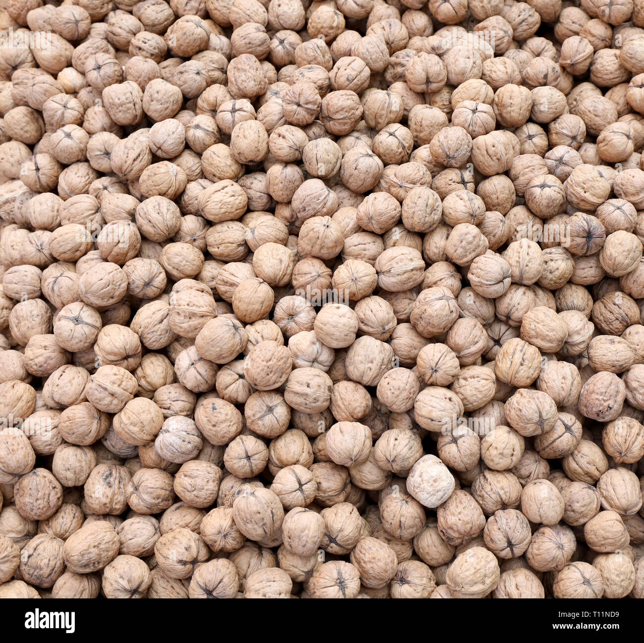 background of nuts with brown shell grown with organic techniques ...