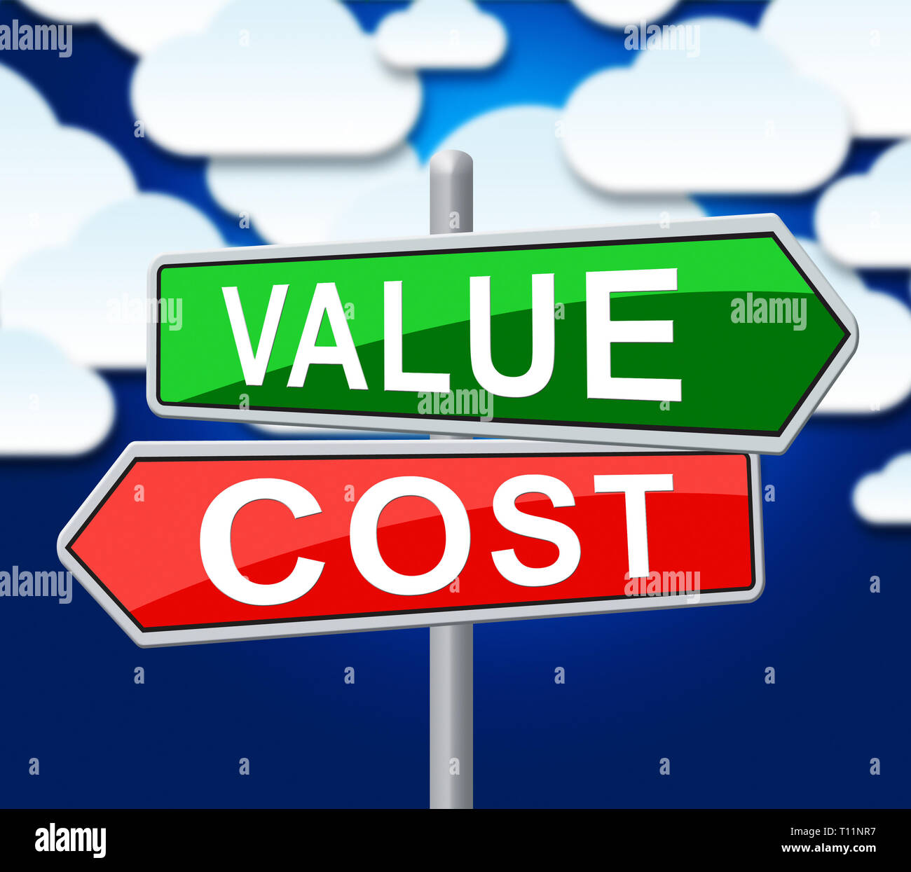 Cost Vs Value Signs Denotes Return On Investment Roi. Spending And ...
