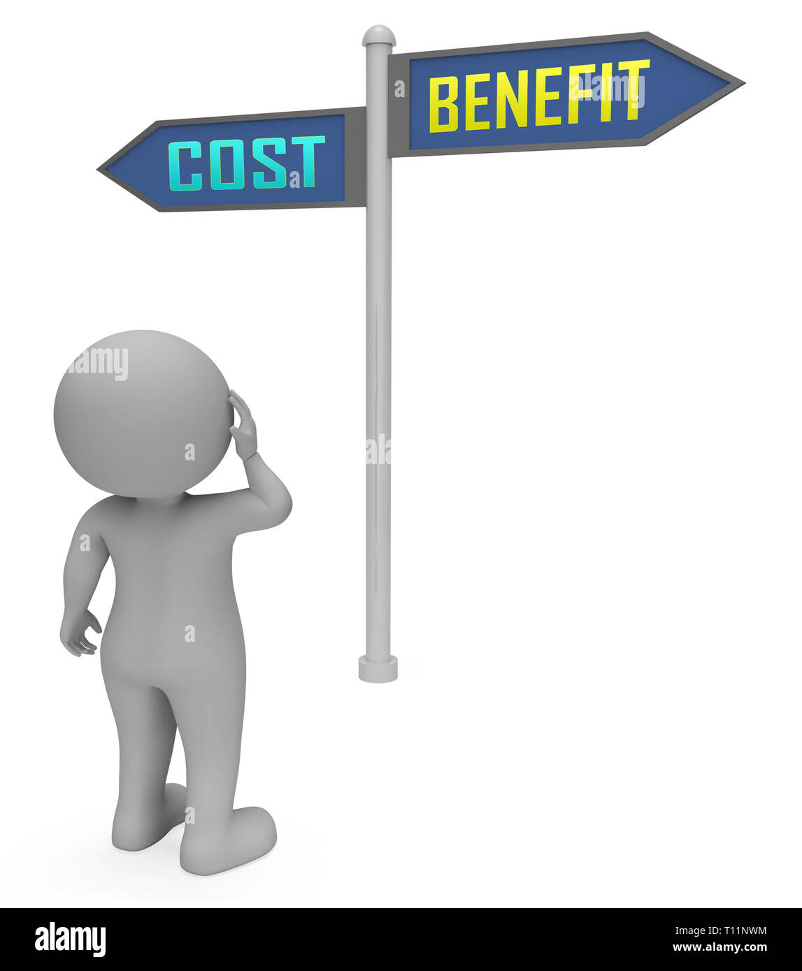 Cost Vs Benefit Signs Mean Comparing Price Against Value. Return On ...