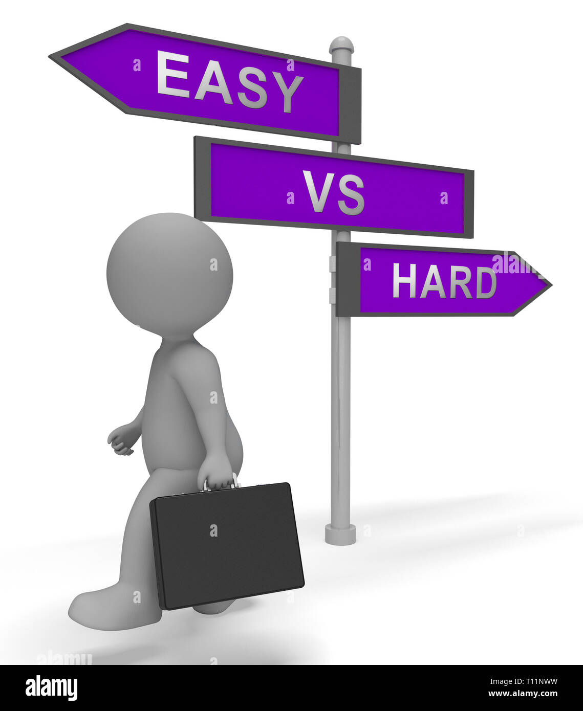 Easy Vs Hard Signpost Portrays Choice Of Simple Or Difficult Way. Guide ... Easy Vs Hard Signpost Portrays Choice Of Simple Or Difficult Way. Guide ...