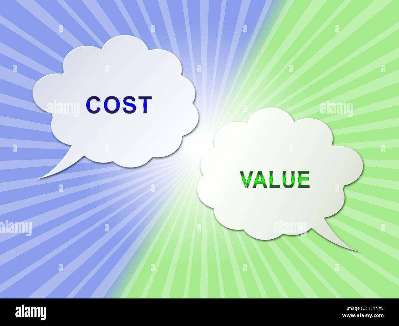 Cost Versus Value Talk Portrays Spending vs Benefit Received. Analysis ...