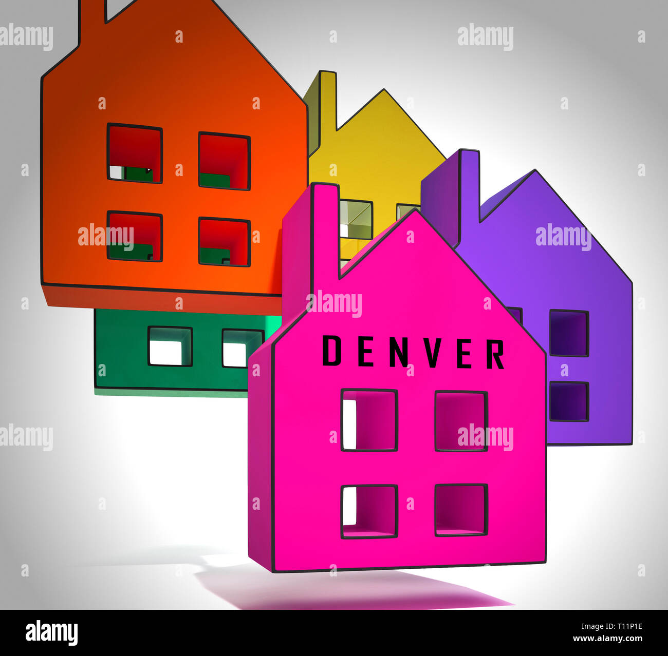 Denver Real Estate Icons Illustrates Colorado Property And Investment ...