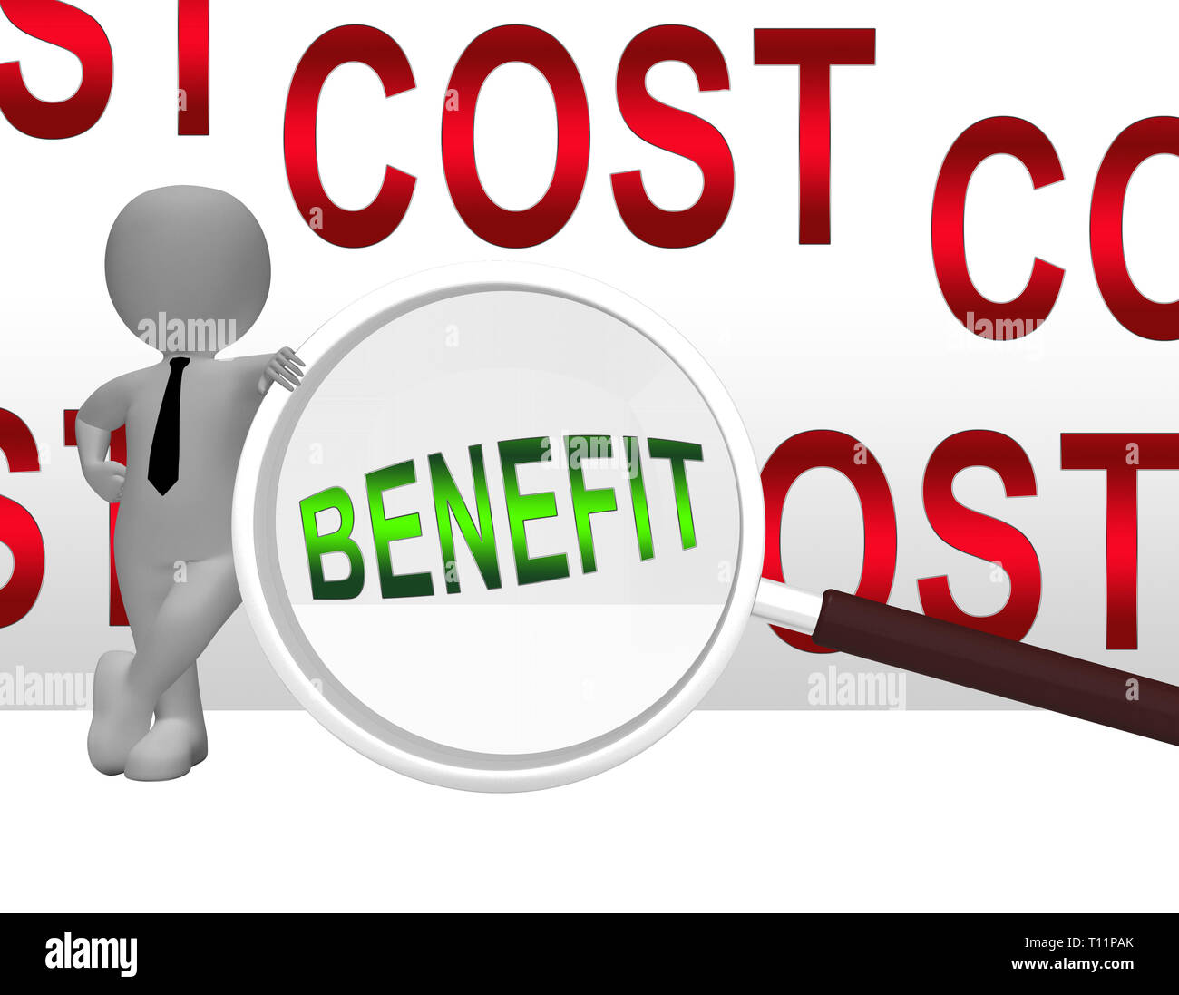 Cost Vs Benefit Magnifier Means Comparing Price Against Value. Return ...