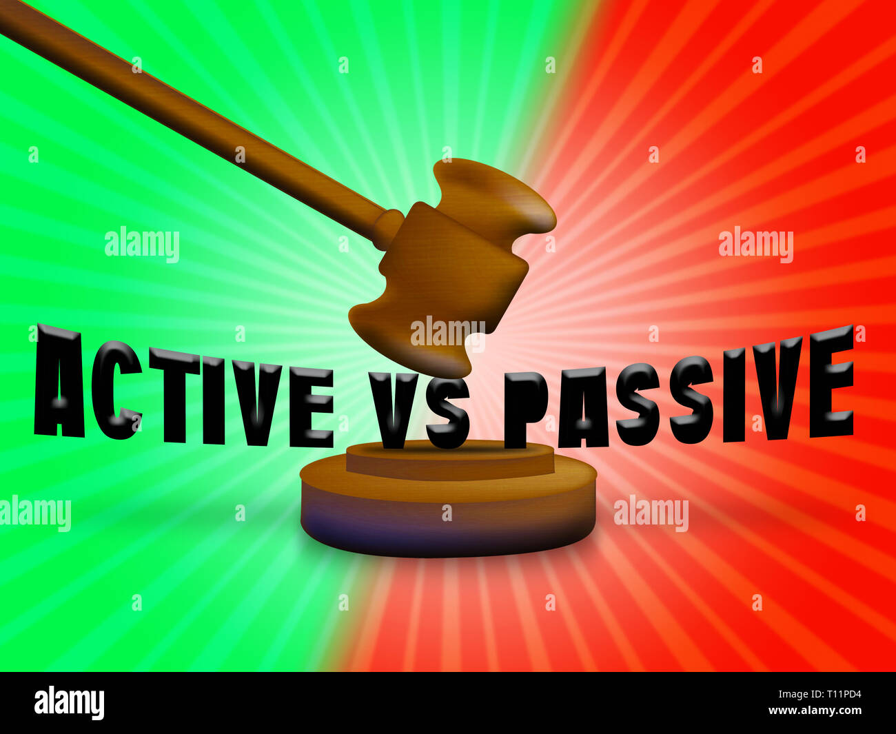 Active Vs Passive Gavel Shows Positive Energy Attitude Or Negative ...