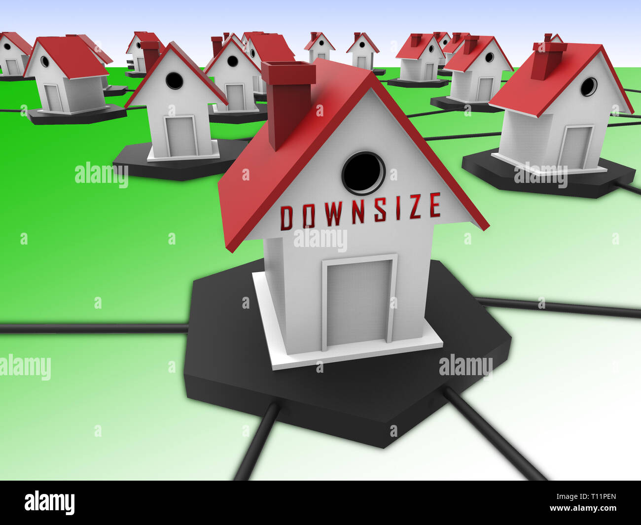Downsize Home Symbol Means Downsizing Property Due To Retirement Or ...