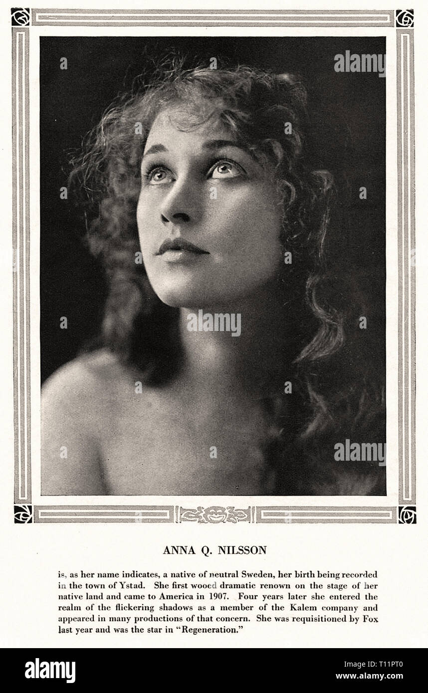 Promotional photography of anna q nilsson 1916 - Silent movie era Stock ...