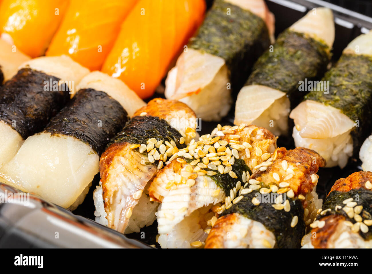 food background, sushi set closeup asian cuisine Stock Photo - Alamy