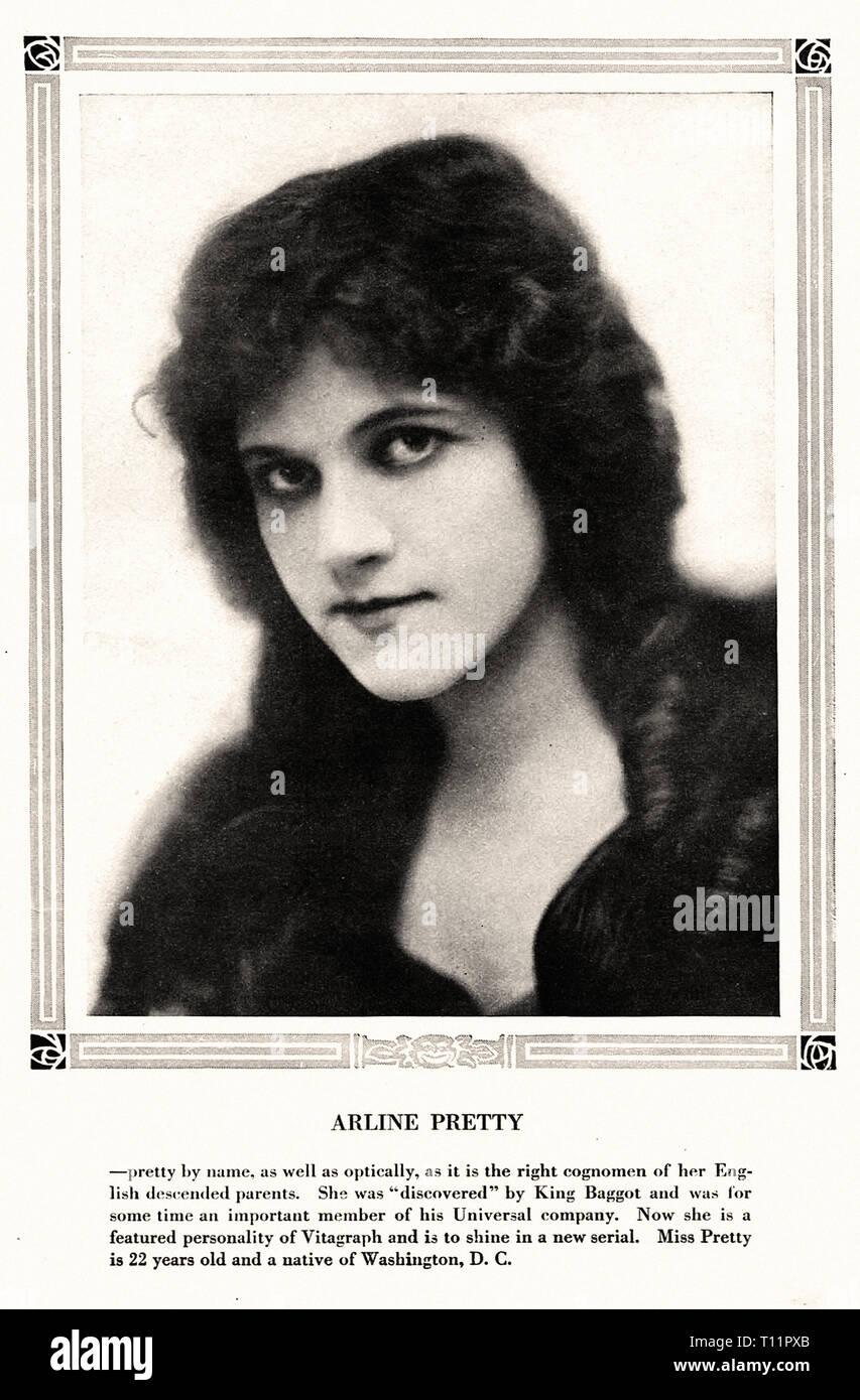 Promotional photography of arline pretty 1916 - Silent movie era Stock ...