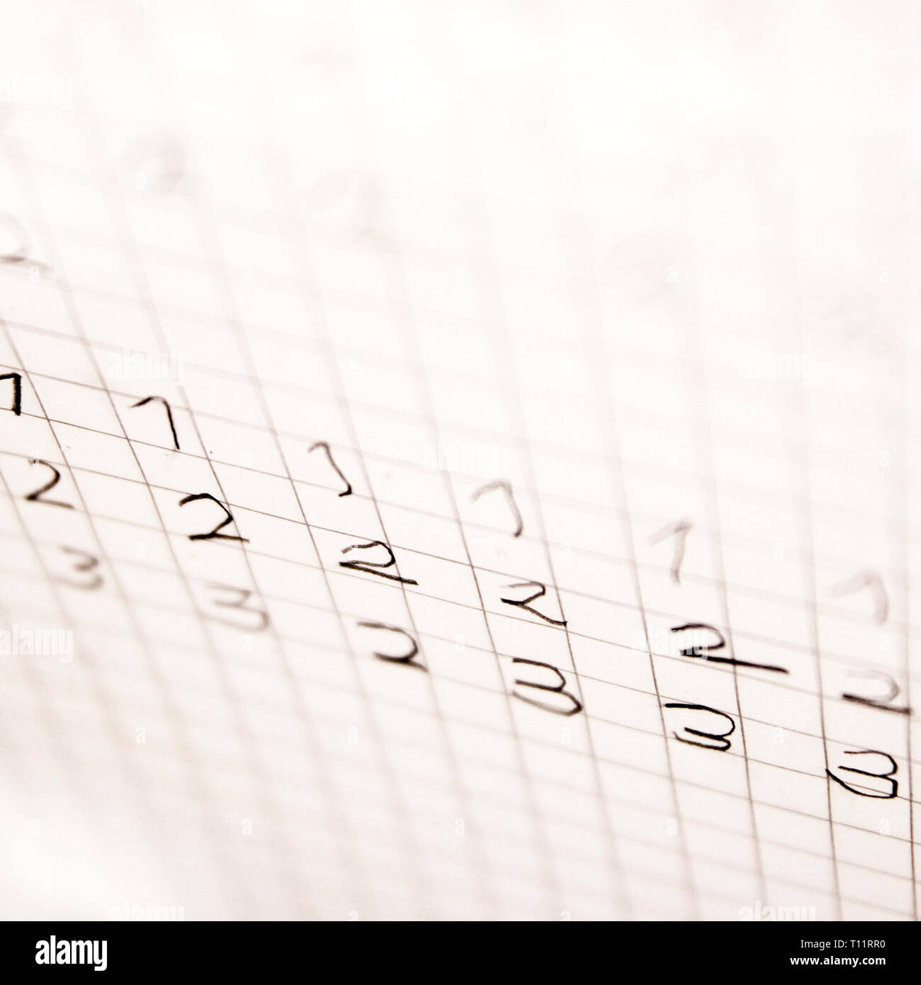 the numbers 1, 2, 3 written on an white paper Stock Photo - Alamy