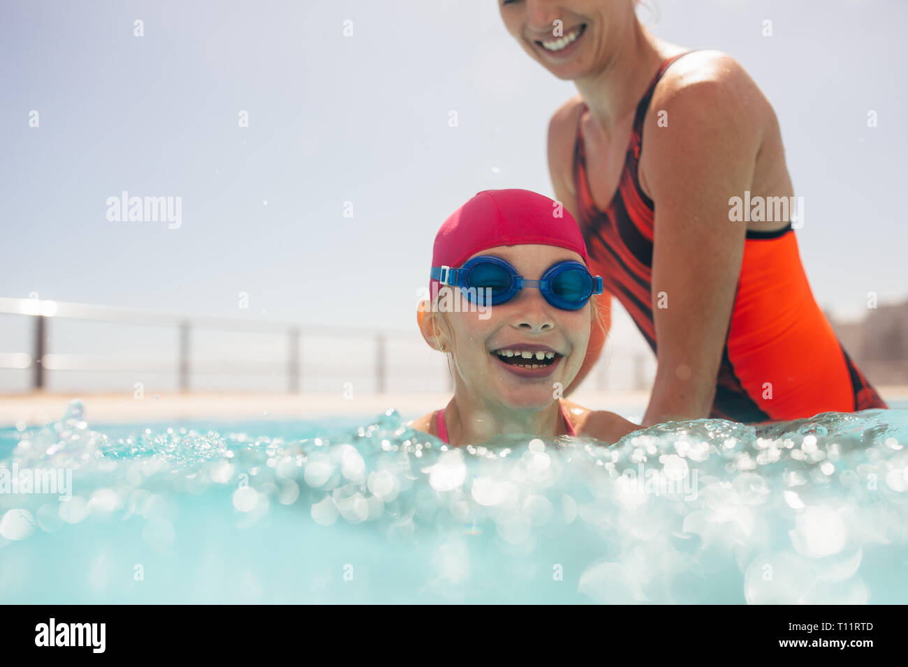 Mother Daughter Swimming Pool High Resolution Stock Photography and ...