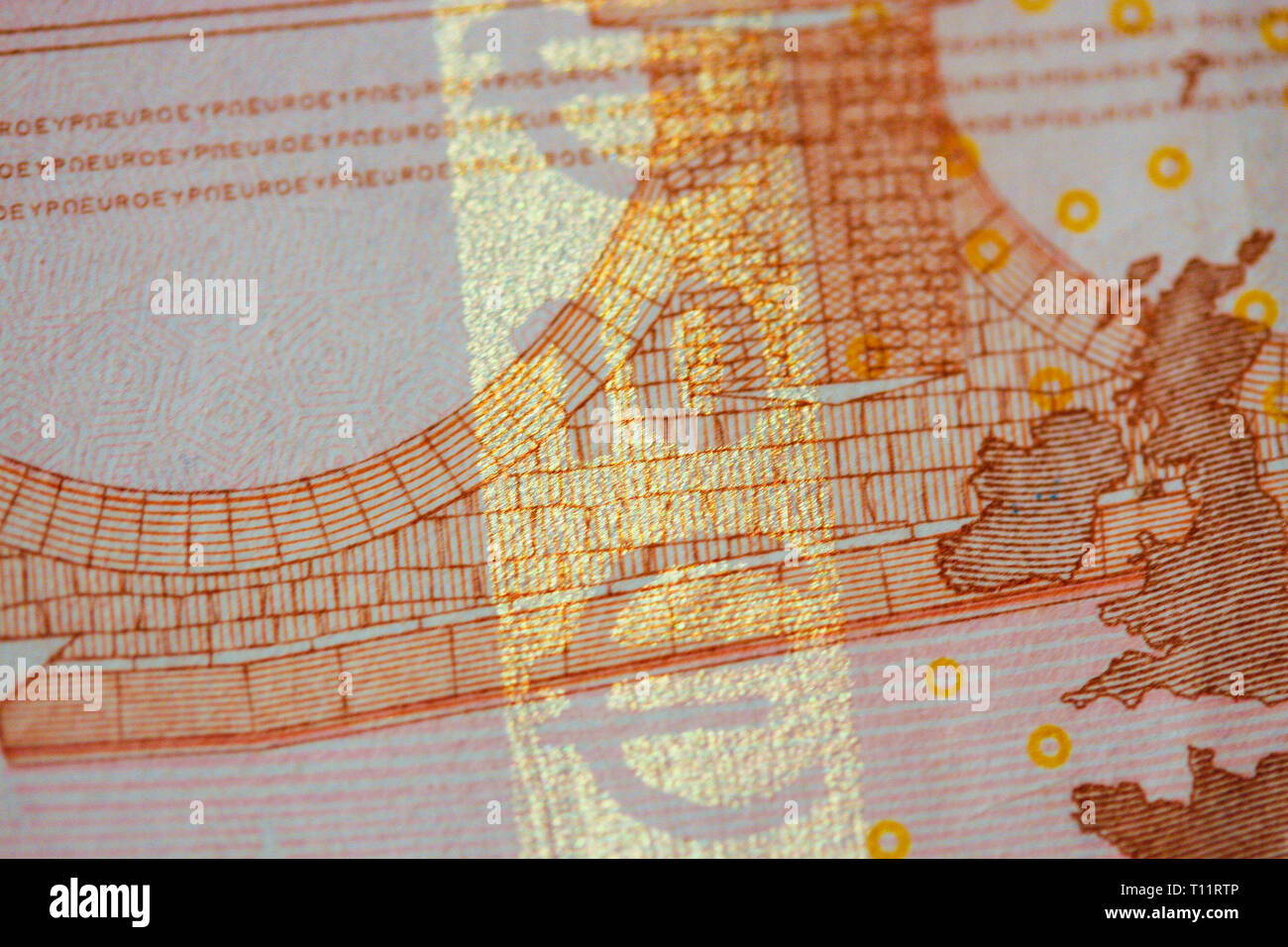 watermark of a 10 euro note Stock Photo - Alamy