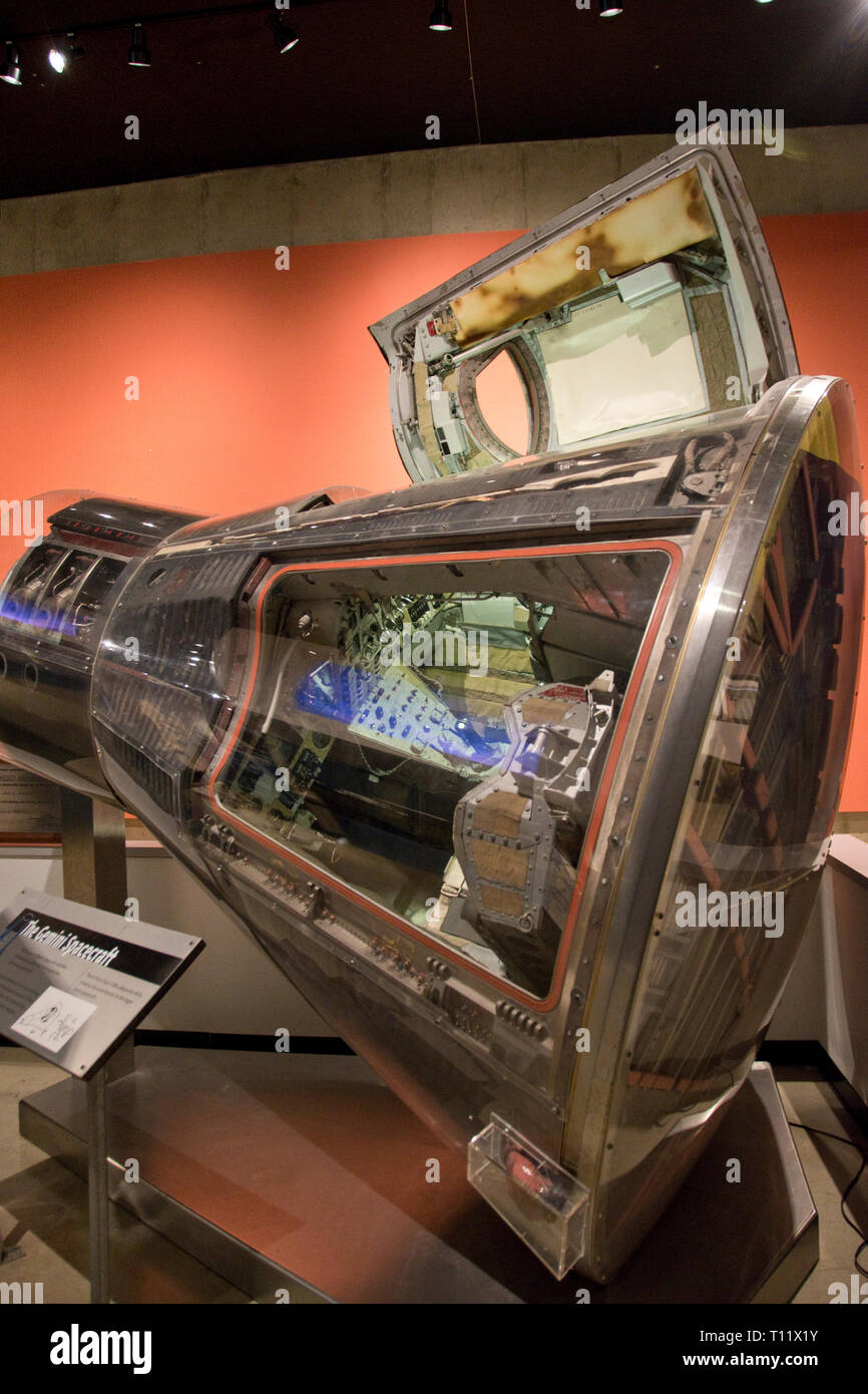 The Gemini 8 spacecraft flown by Apollo astronaut Neil Armstrong, in ...