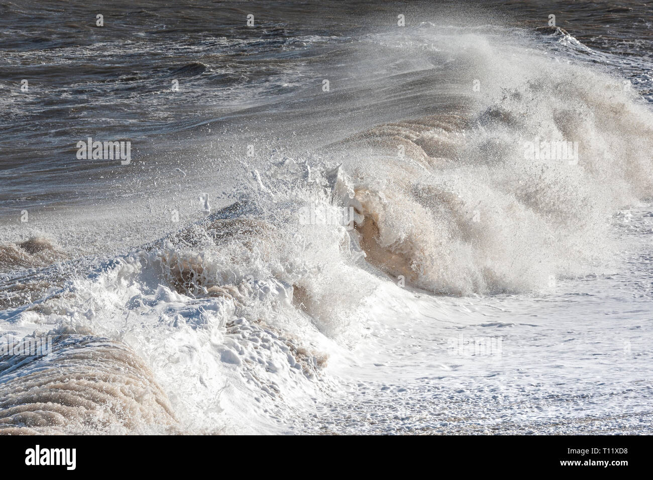 Sea sculpture, breaking waves and forceful water Stock Photo - Alamy