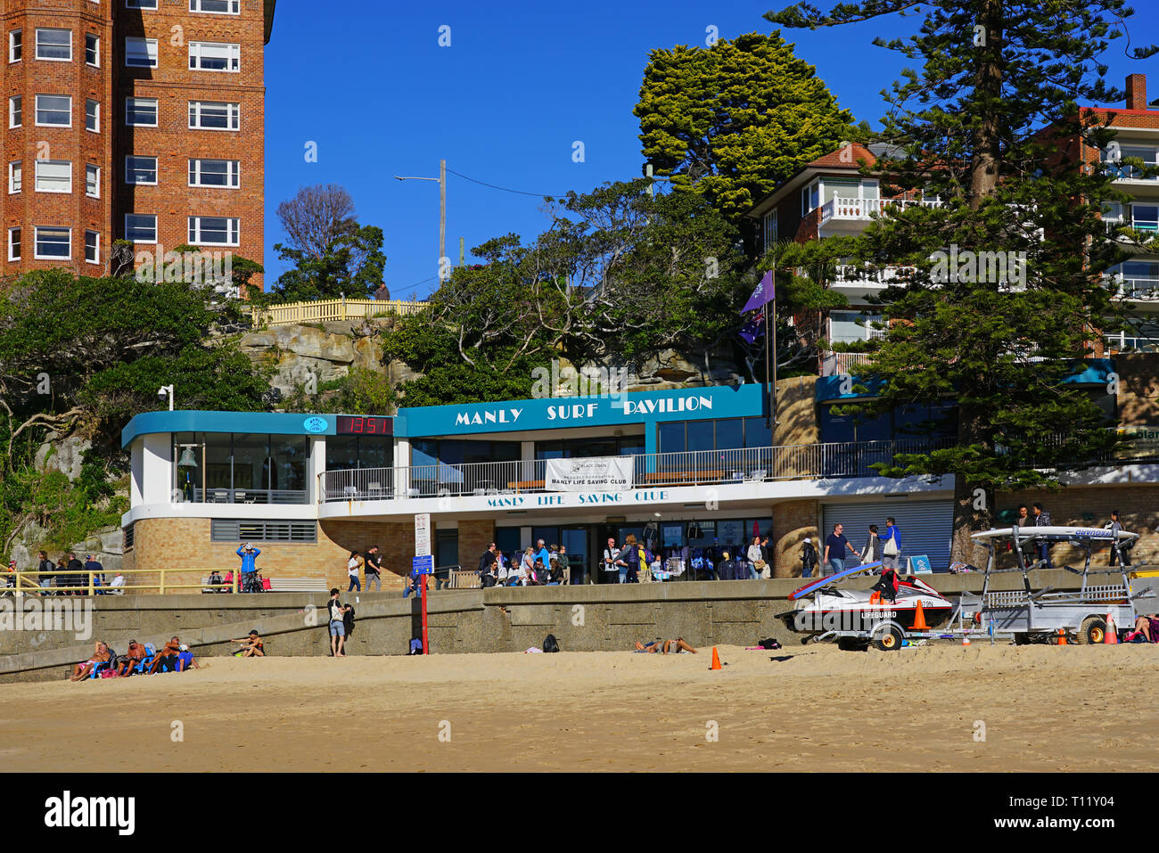 MANLY, AUSTRALIA -15 JUL 2018- View of the Manly Beach on the ocean ...