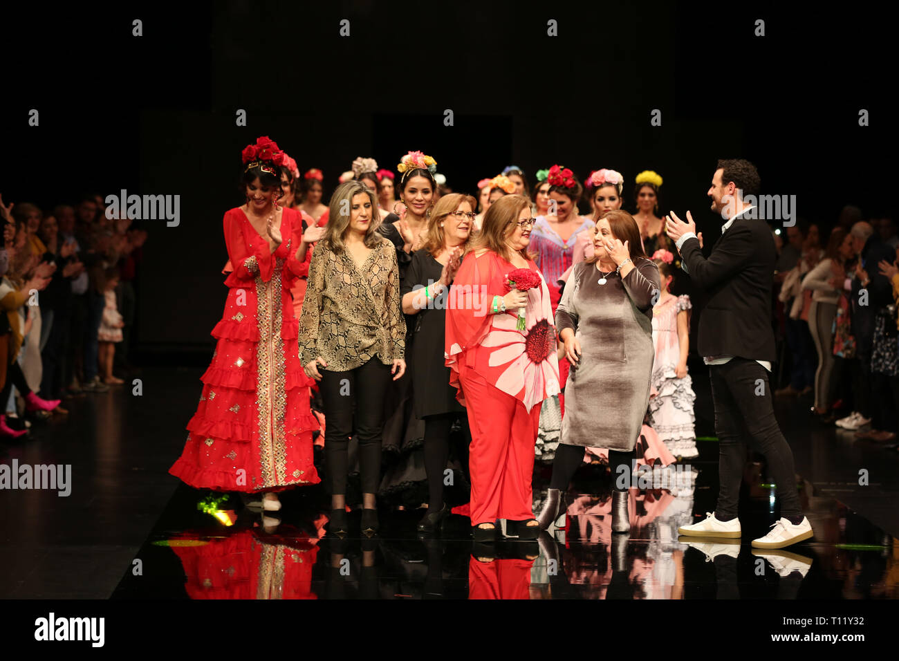 Hermanas Serrano designers and models on the catwalk Stock Photo - Alamy