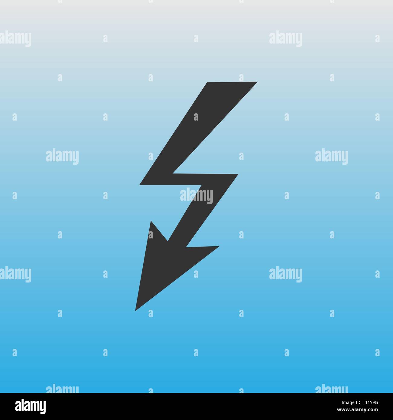 Icon of a lightning on a blue background. For an avatar in social ...