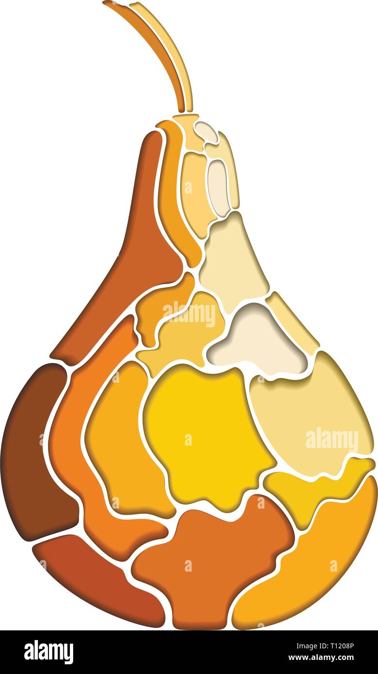 Isolated abstract pear in color on white background. Artwork for ...