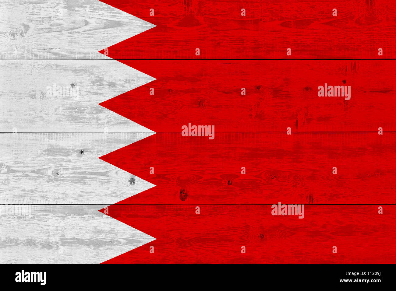 Bahrain flag painted on old wood plank. Patriotic background. National ...