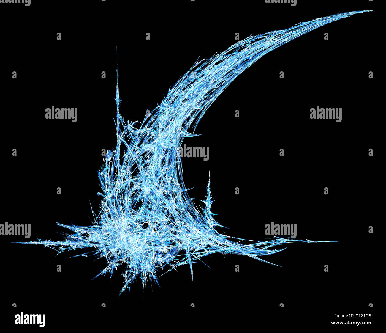 Ice shard claw shape abstract, horizontal, isolated, over black Stock ...